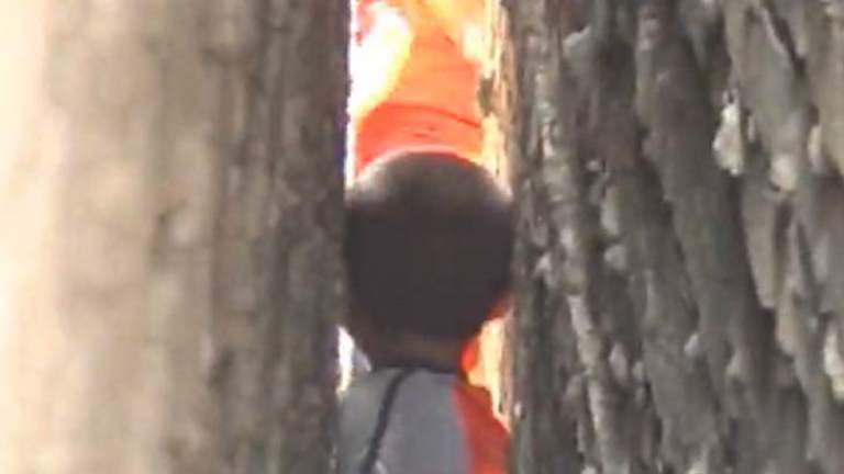 Boy Gets Stuck Between Two Walls