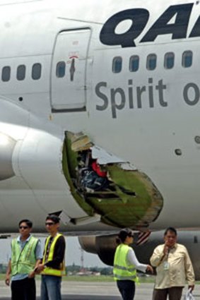 Oxygen tank explosion blew hole in plane fuselage
