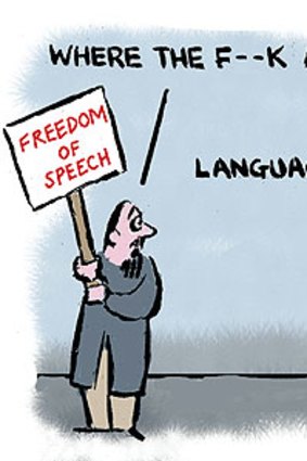 Protest against anti-swearing laws draws little support