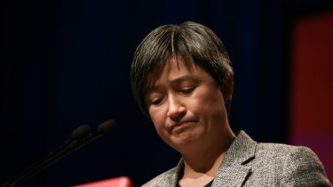 ALP national conference: emotional Penny Wong receives standing ovation