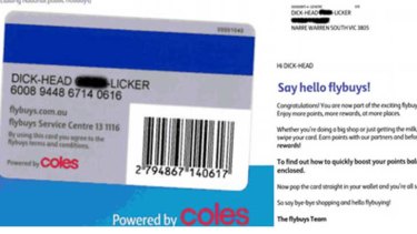 Dear Mr D***head, your Flybuys card is ready
