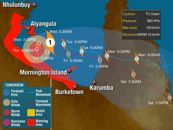 It's back: Tropical Cyclone Owen could belt Queensland with 220km/h winds