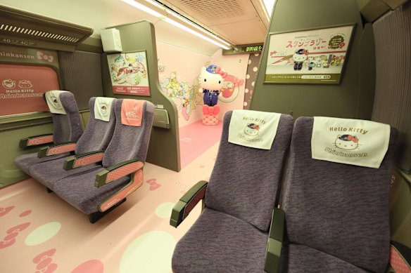 Hello Kitty bullet train photos, Japan: JR West launches pink, cartoon ...