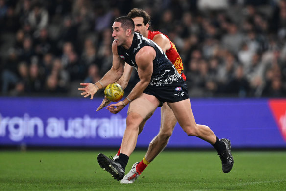 AFL 2024: Carlton Blues star Jacob Weitering nurses injury, as Port ...