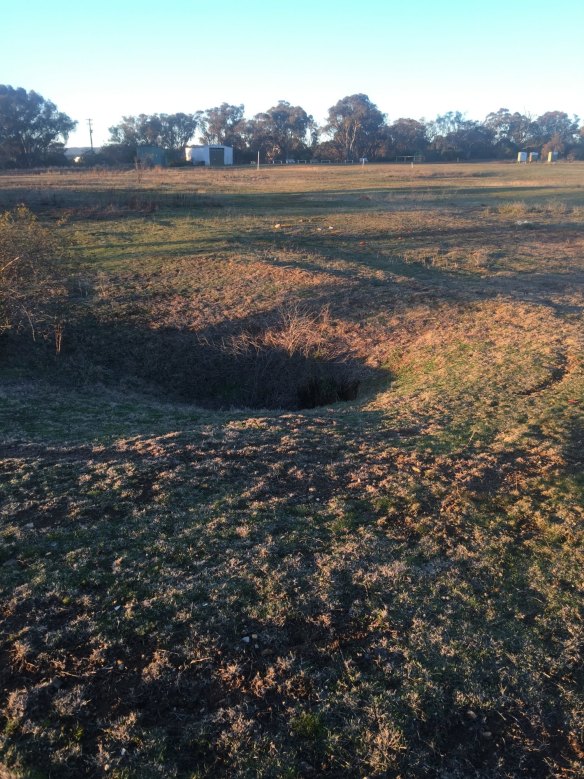 Sinkhole expanding in Queanbeyan near old tip on Hoover Road