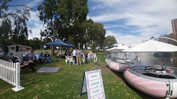 BBQ Buoys: Party on the River Torrens in Adelaide on a giant donut