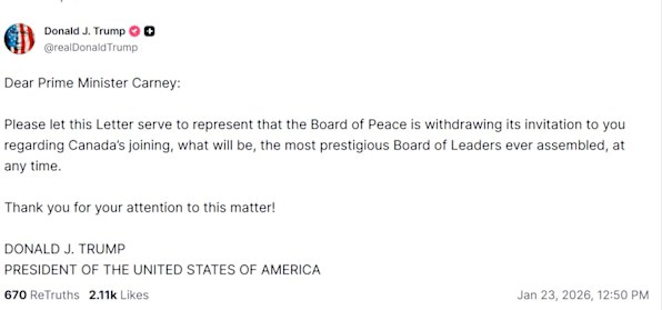 Australia news live: Carney Board of Peace invite withdrawn by Trump ...