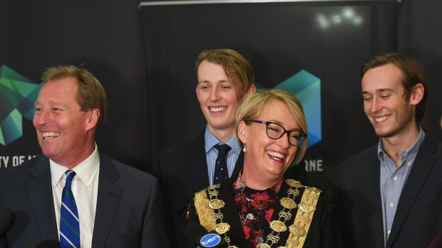Melbourne's new lord mayor Sally Capp sworn in at Town Hall