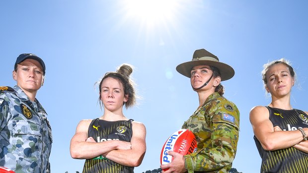 Female ADF members get their footy fix