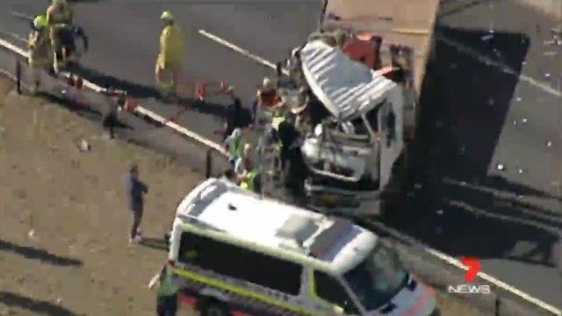 M7 Crash: Multiple-vehicle pile-up sparks chaos at Eastern Creek