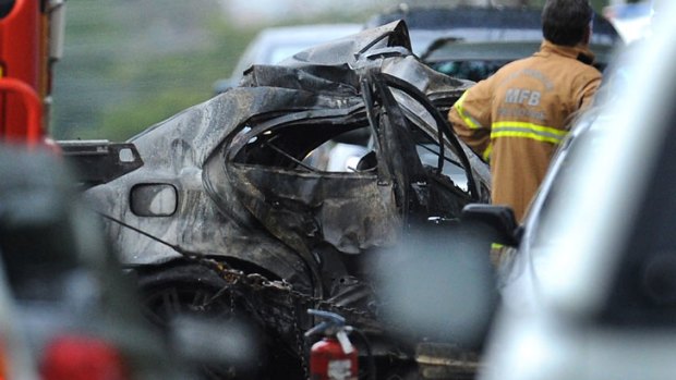 Fishtail link in fiery triple-fatal car crash