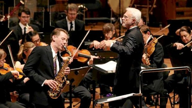 Restless riffs and delicacy in Adams' saxophone concerto