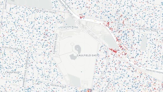 Blue and red, with green flashes - map reveals Melbourne's kaleidoscope ...