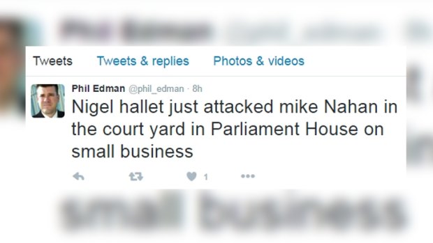 Phil Edman tweet: Did Mike Nahan, Nigel Hallet have stoush at WA ...