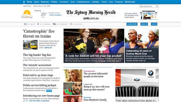 Introducing the new smh.com.au home page
