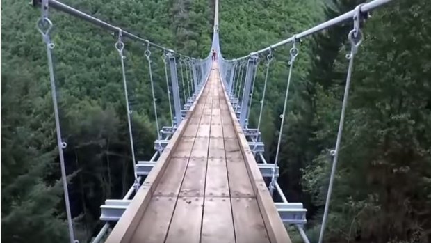 Geierley cayon rope bridge video: Germany's longest rope bridge opens ...