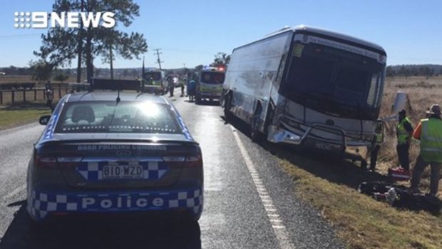 Mother, children in hospital after school bus and ute crash near Beaudesert