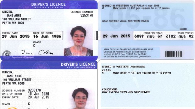 Barcode, serial number on licences to prevent identity theft