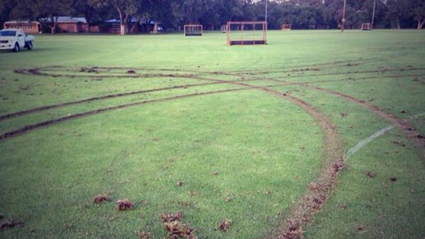 Hoons tear up Perry Lakes playing fields