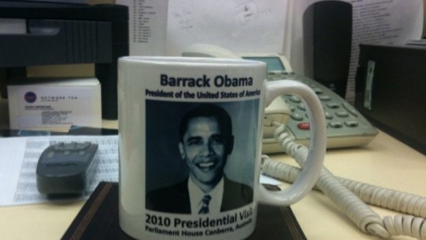 President's welcome mug gets mafia burial
