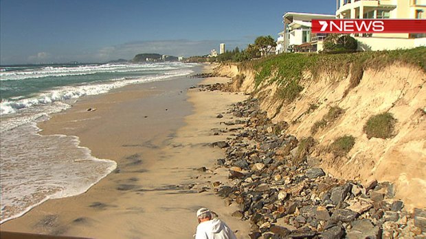 Erosion closes Gold Coast beaches Erosion closes Gold Coast beaches