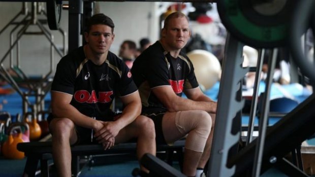 Penrith Panthers Adam Docker and Nigel Plum leaving their mark on opponents
