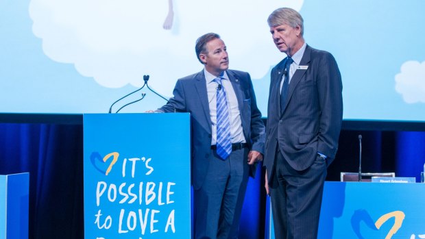 Bank of Queensland boss Stuart Grimshaw lightened the load before ...