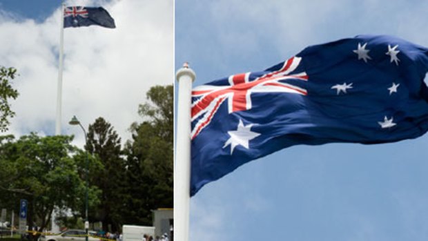 'UnAustralian' thieves take off with giant flag