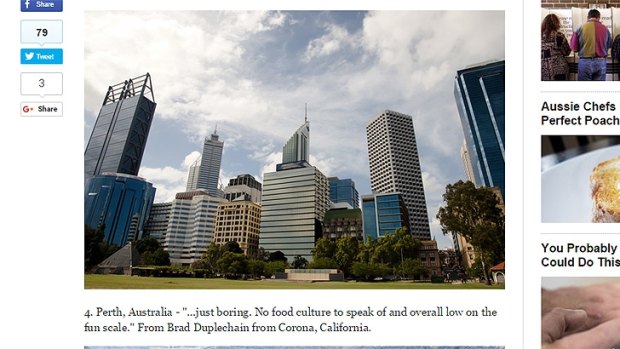 Huffington Post Australia: Perth is one of worst cities on the planet