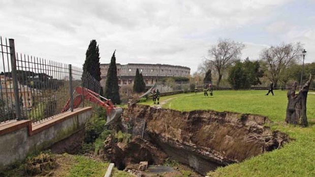 Part of Nero's ancient palace collapses in Rome