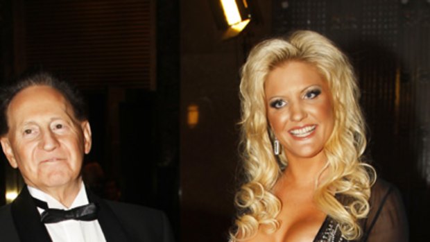 Less-is-more: Geoffrey Edelsten walks blue carpet with fiancee Brynne