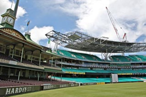 The Ashes: unfinished SCG stands without a roof