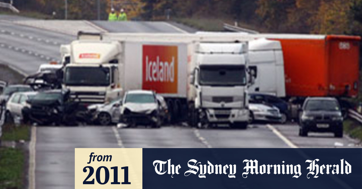 Dozens of vehicles crash in explosive pile-up