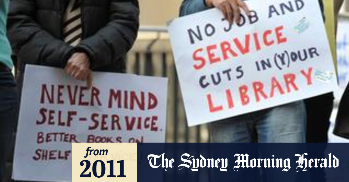 Students protest at library staff cuts
