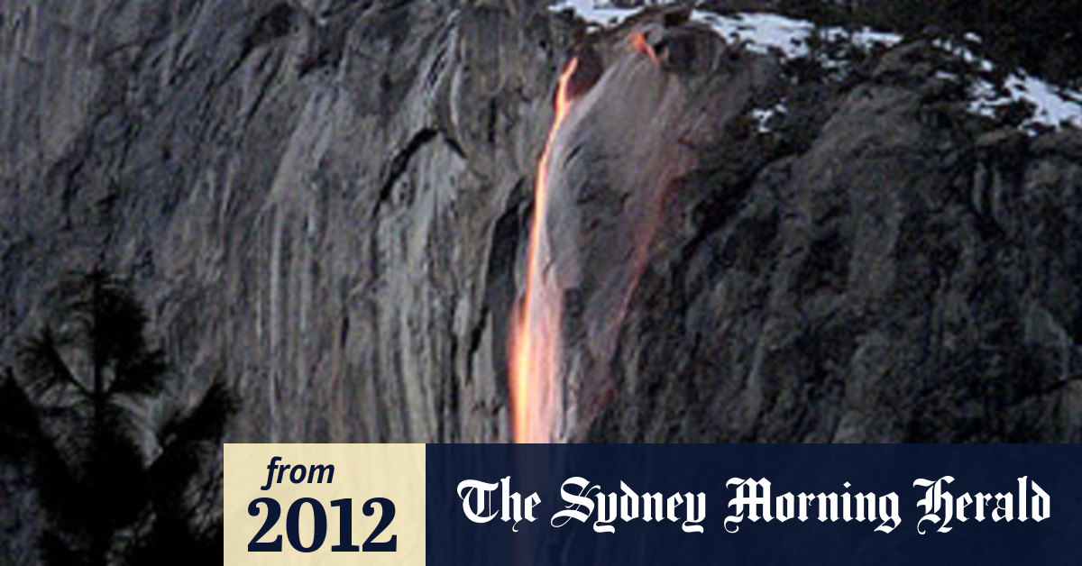 'Let the fire fall!': Yosemite waterfall turns to lava as sun and earth ...