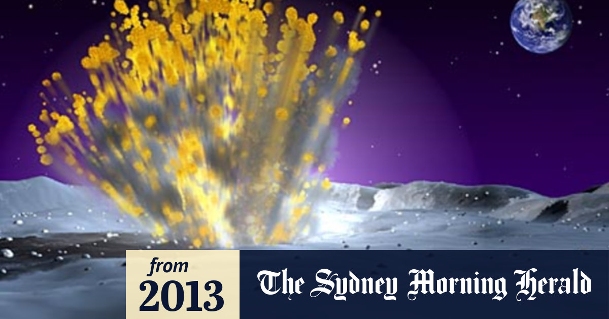 Meteor strike with moon causes massive explosion