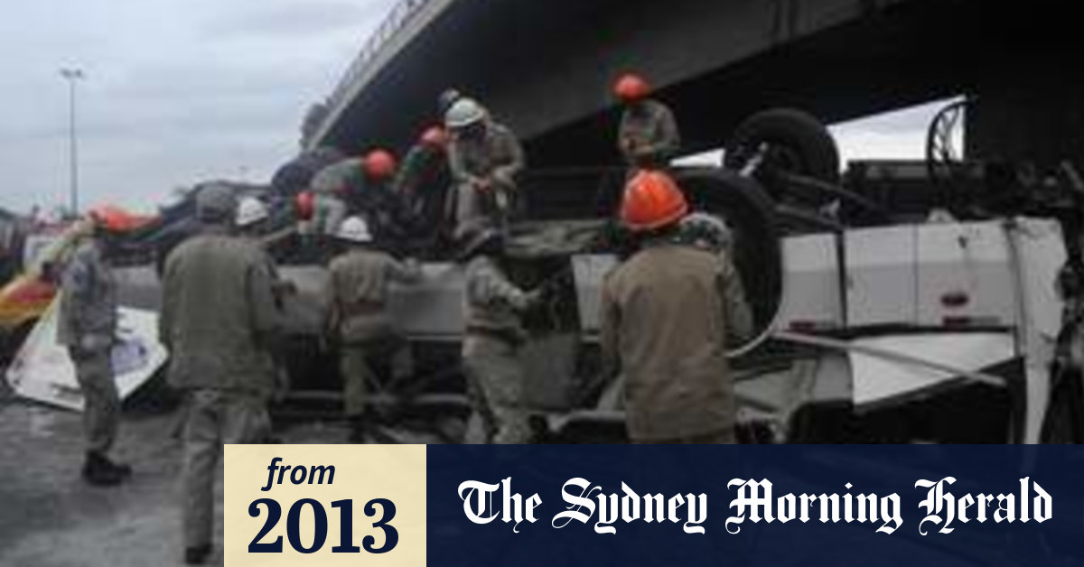 Seven dead after bus falls off bridge