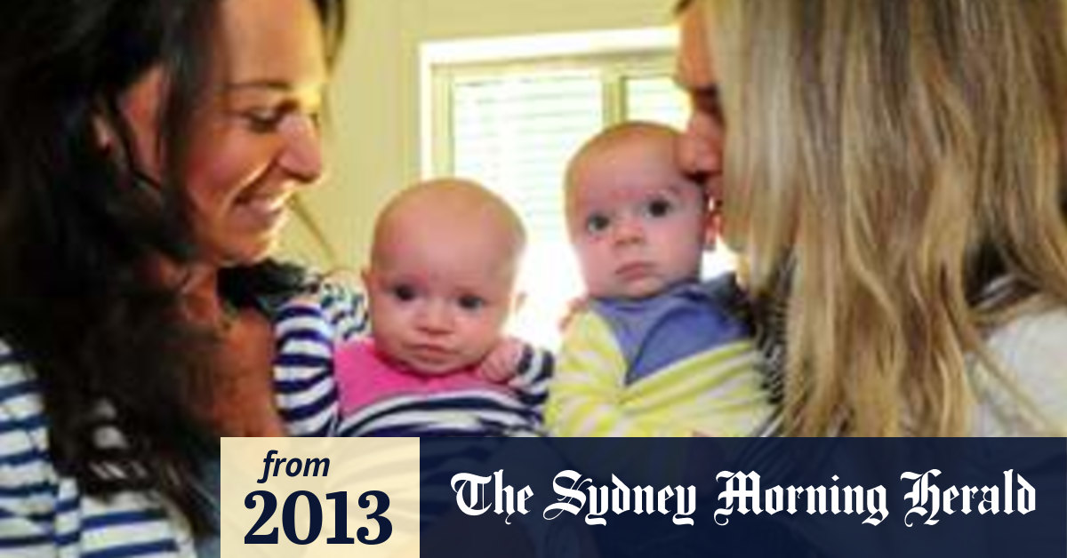 Carrie Graf with partner Camille and twins Charli and Bentley