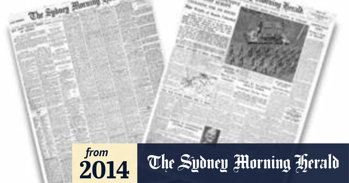 Fairfax broadsheet front pages