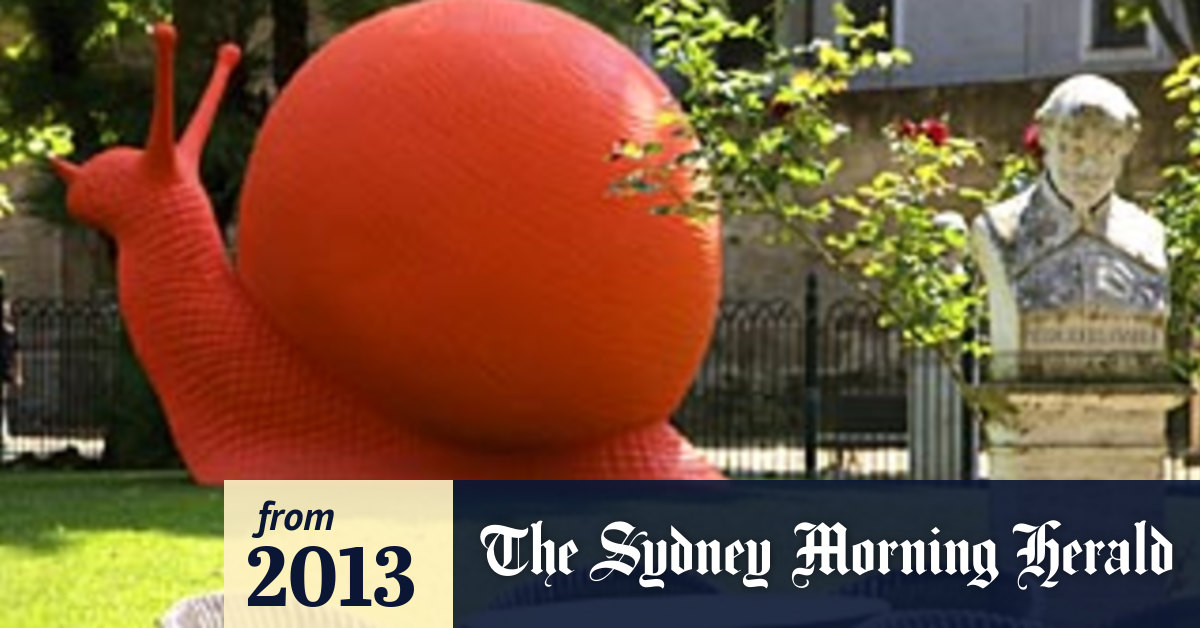 These artful snails could be a bit big to toss over the neighbour's fence