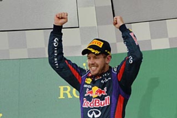 High five for Vettel as he beats Webber