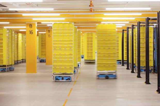 Amazon’s vast robotic warehouse nearly ready