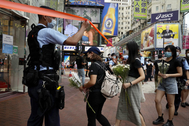 Hong Kong security force warns against mourning police attacker