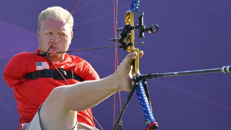 No arms, but archer is on target