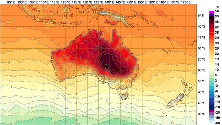 Australia weather: temperatures set to peak just shy of 50 degrees