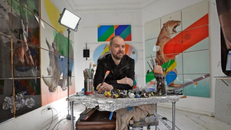 Artist Sam Leach seeks fair deal and a not-fair deal with mash-up of styles