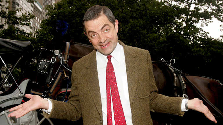 Rowan Atkinson in F1 crash