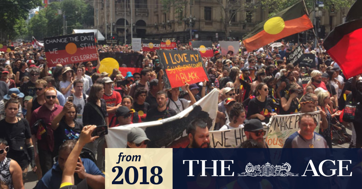 'Invasion day' rally draws crowds as agitator barred from ceremony