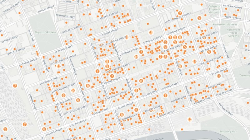 Melbourne cafe and restaurant map: plenty of places to get a coffee