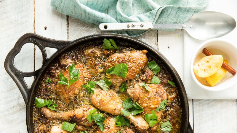 Recipes: Macadamia dukkah chicken with preserved lemon